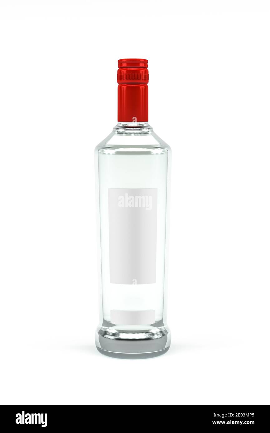 Vodka bottle mockup isolated on white background - 3D render Stock ...