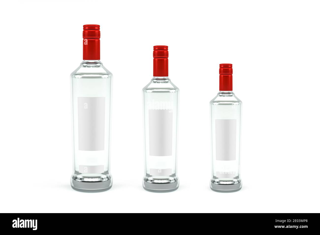 Vodka bottle mockup isolated on white background - 3D render Stock ...