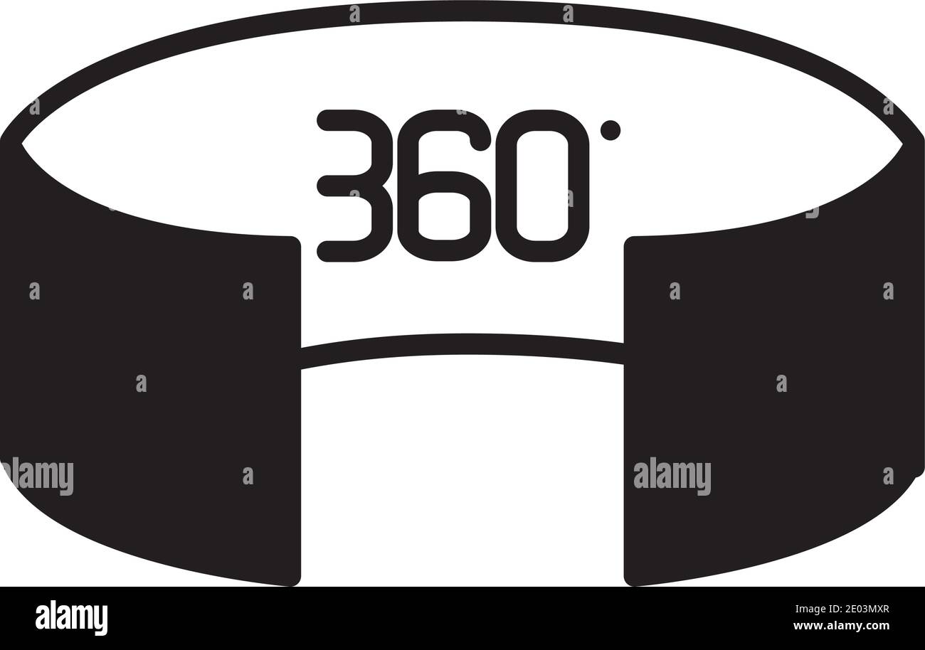 augmented reality design, 360 vision icon over white background, line ...