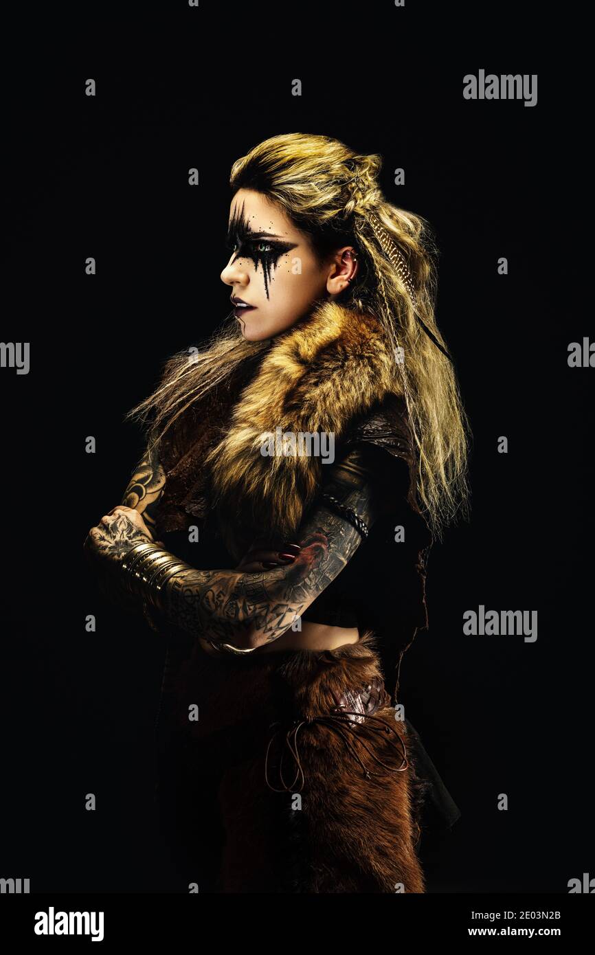 Portrait of a young viking woman Stock Photo - Alamy