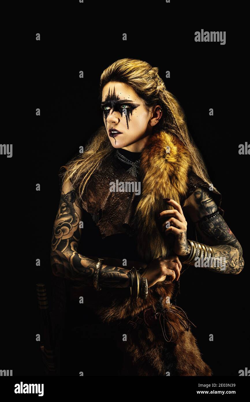 Portrait of a young viking woman Stock Photo - Alamy