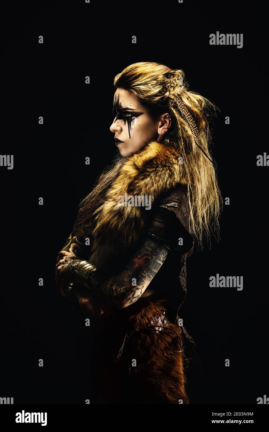 Portrait of a young viking woman Stock Photo - Alamy