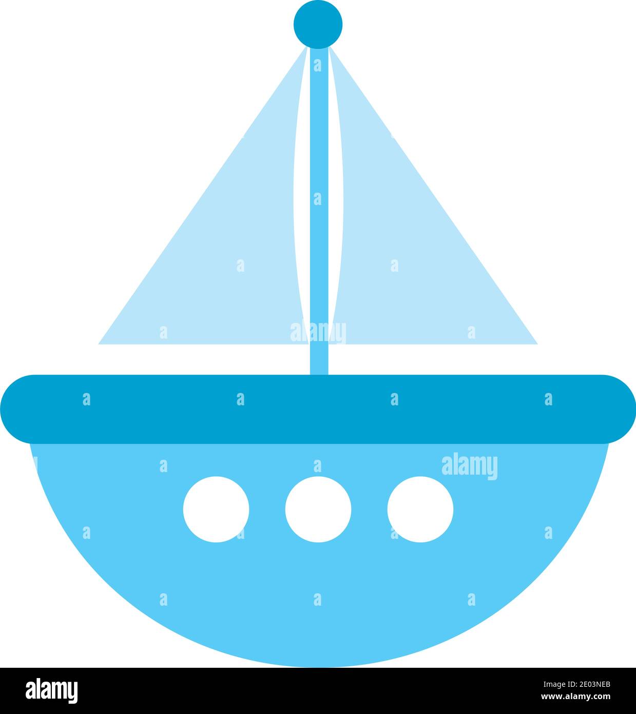blue ship toy icon over white background, flat style, vector ...