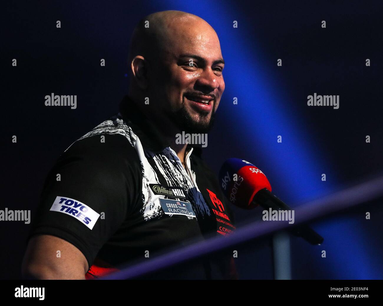 Devon Petersen smiles while being interviewed by Sky Sports during day ...