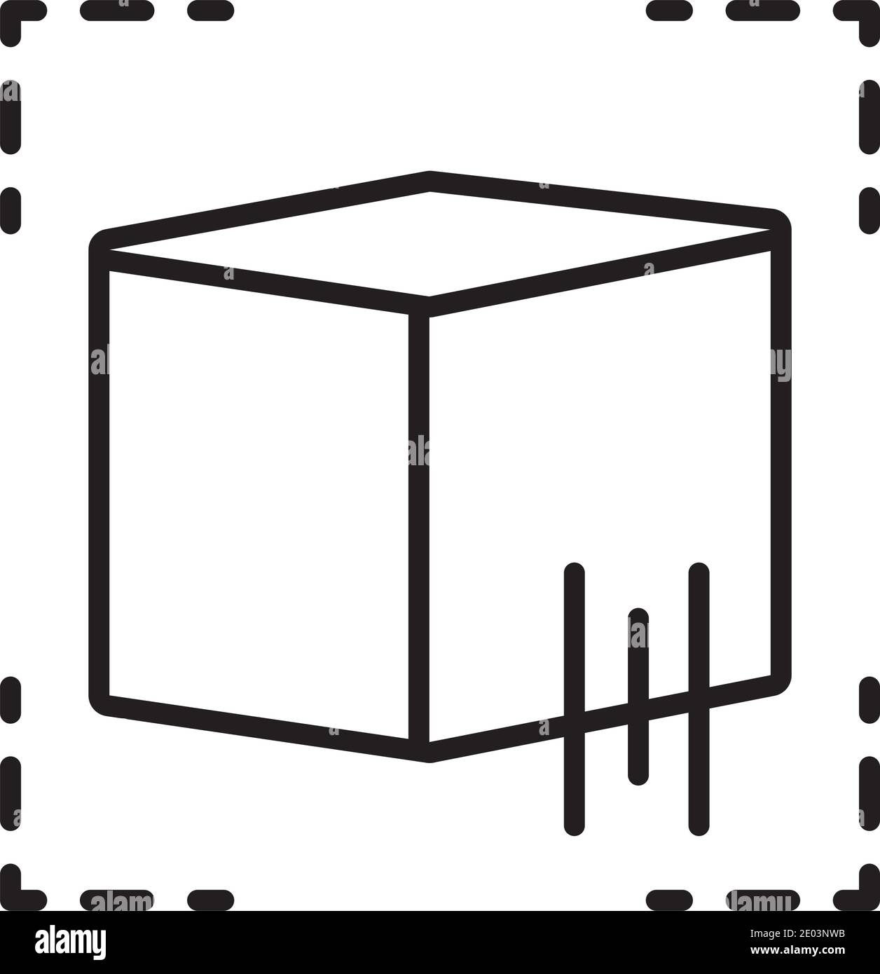 augmented reality cube icon over white background, line style, vector ...