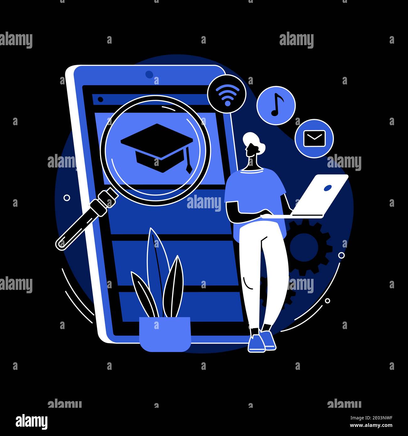 Mobile App Development Courses Abstract Concept Vector Illustration