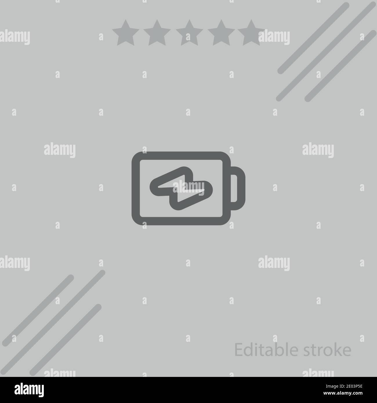 battery horizontal outline with a bolt vector icon modern simple vector ...