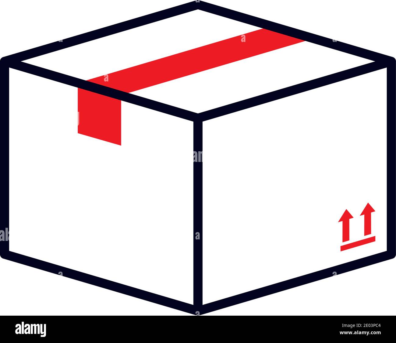 package box icon over white background, half line half color style ...