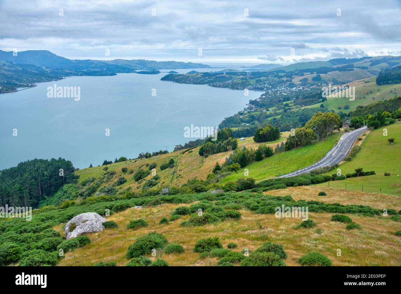 Landscape of Otago peninsula near Dunedin, New Zealand Stock Photo - Alamy