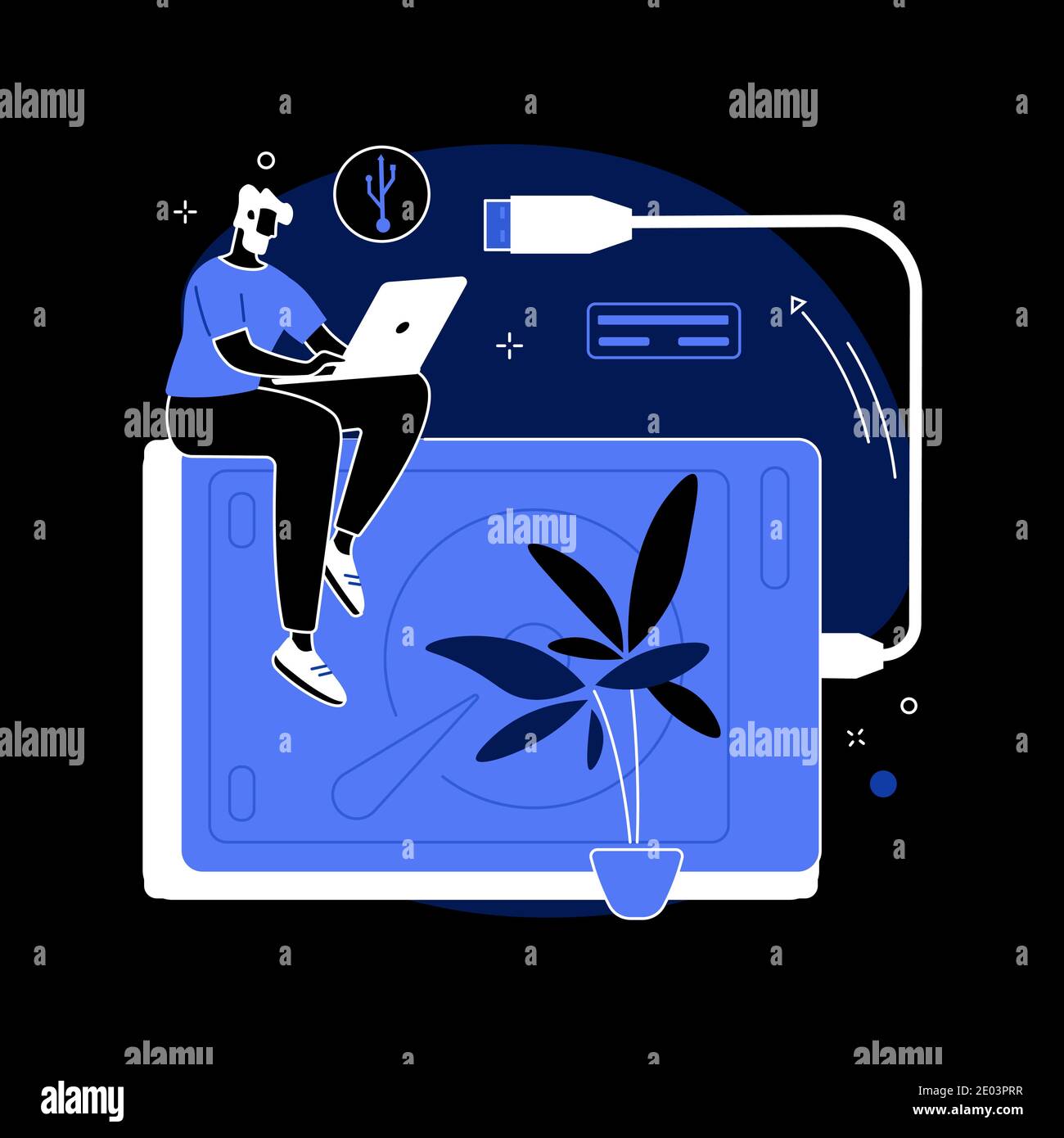 External hard drive abstract concept vector illustration Stock Vector ...