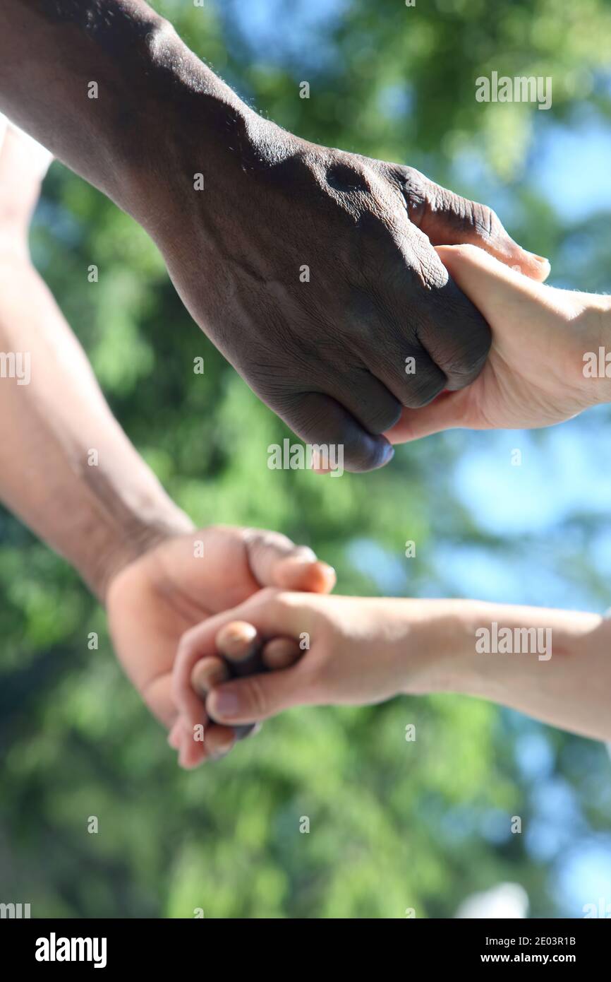 Woman handshake walking hi-res stock photography and images - Alamy