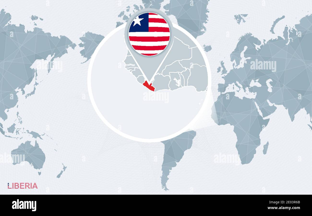 American Liberia Map Map Of Liberia Flag Stock Illustration