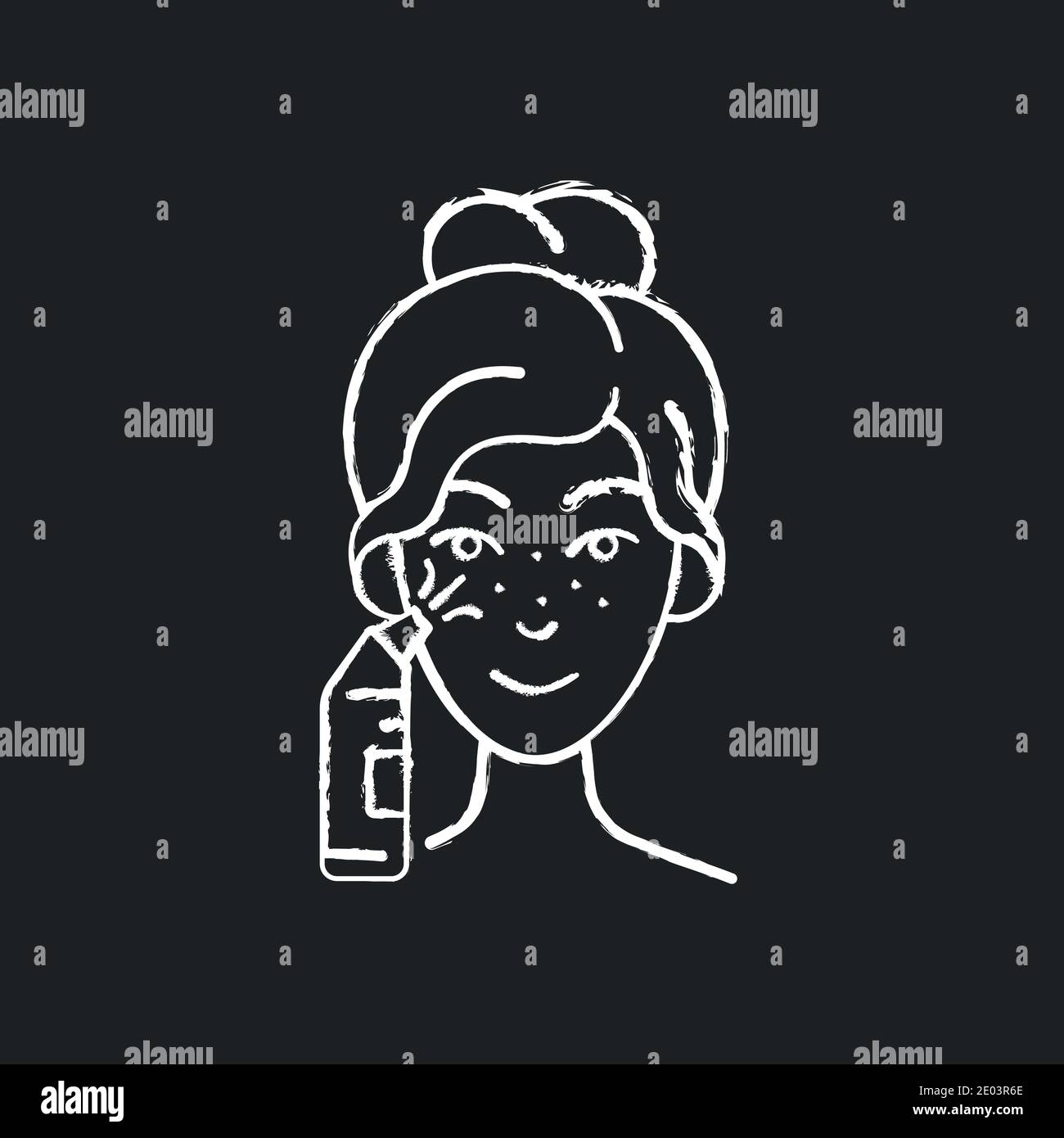 Blackhead remover chalk white icon on black background Stock Vector ...