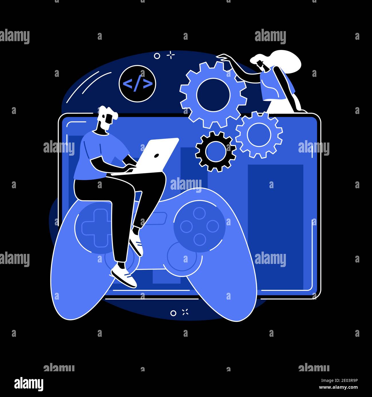 Computer games development abstract concept vector illustration Stock ...