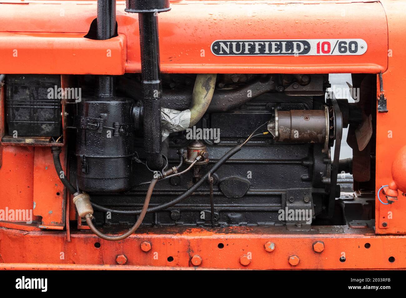 Antique Nuffield tractor at a vintage tractor rally in North East ...