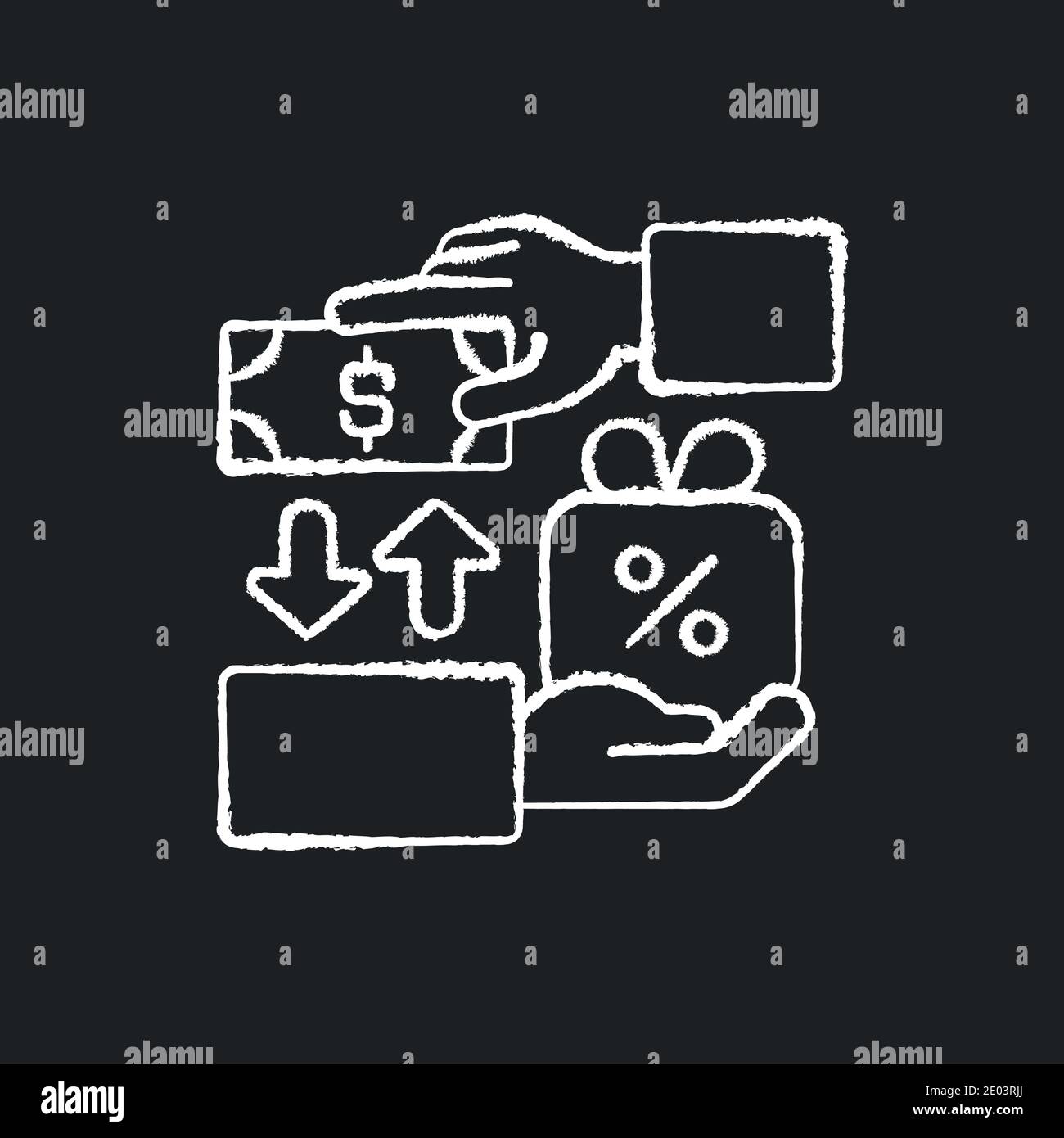 Freebie marketing chalk white icon on black background Stock Vector ...