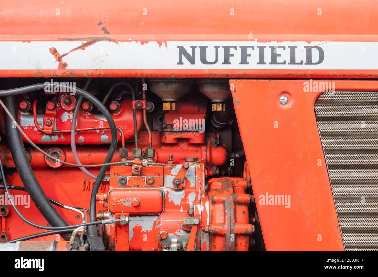 Antique Nuffield tractor at a vintage tractor rally in North East ...