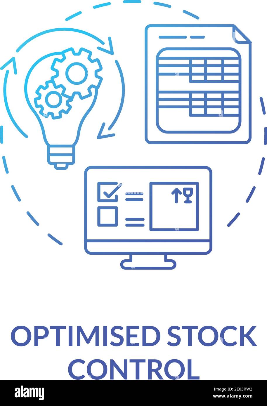 Optimised stock control concept icon Stock Vector Image & Art - Alamy