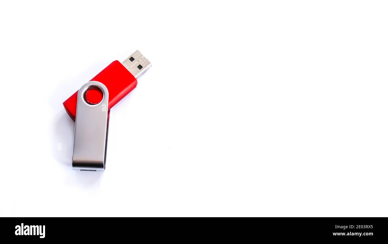 Red usb drive isolated on white background Stock Photo - Alamy
