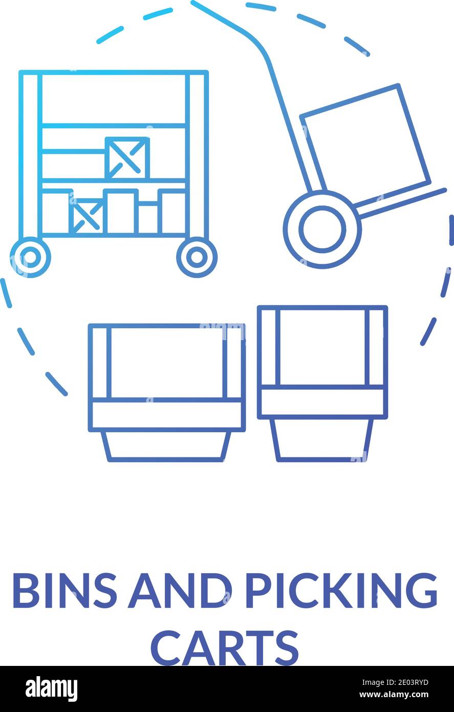 Bins and picking carts concept icon Stock Vector Image & Art - Alamy