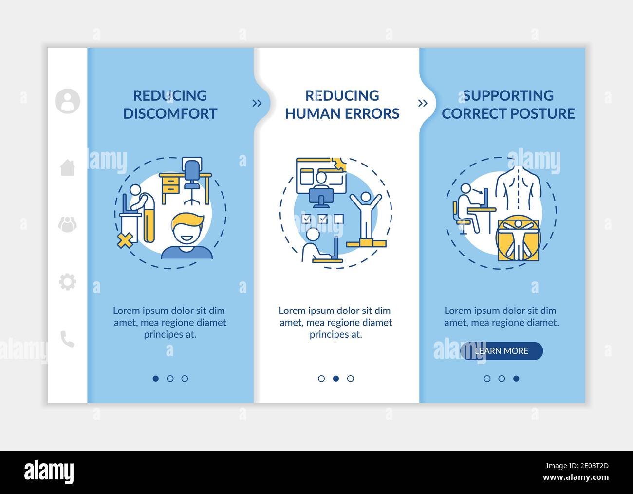 Workplace safety design benefits onboarding vector template Stock ...