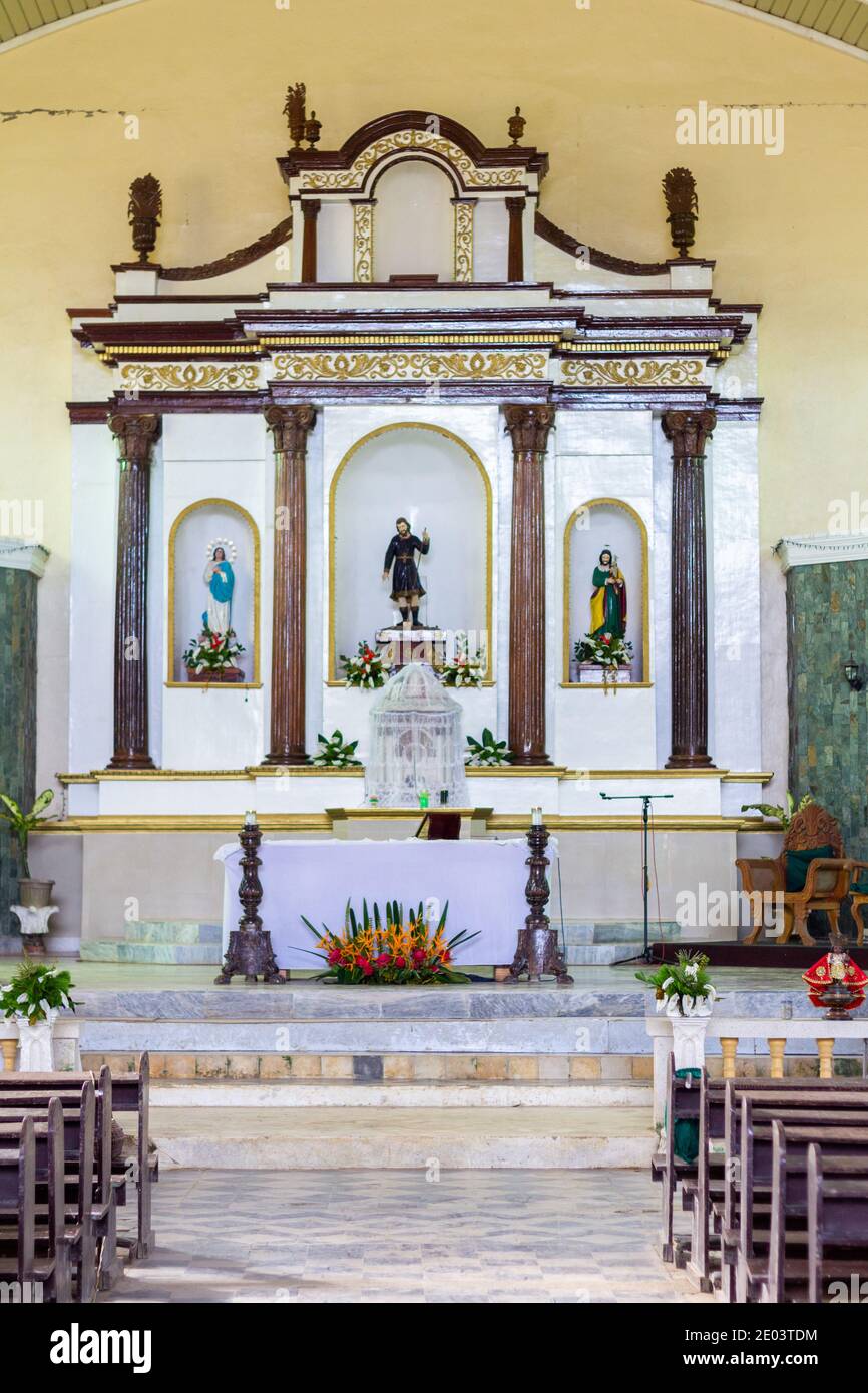 Altar of Bilar church in Bohol, Philippines Stock Photo - Alamy