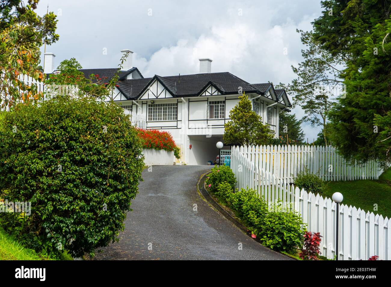 A beautiful modern village in a high mountainous area with clean air ...