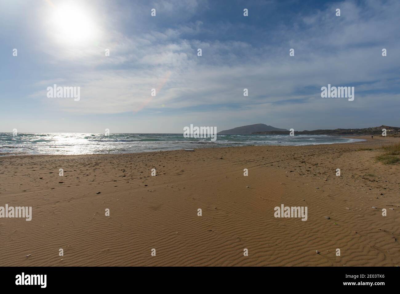 Legrena beach on a windy southerly wind,Greece Stock Photo - Alamy