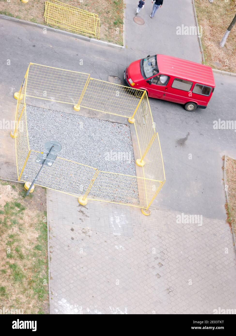 The Architecture backgrounds and objects. Sidewalk. Road repair. View ...