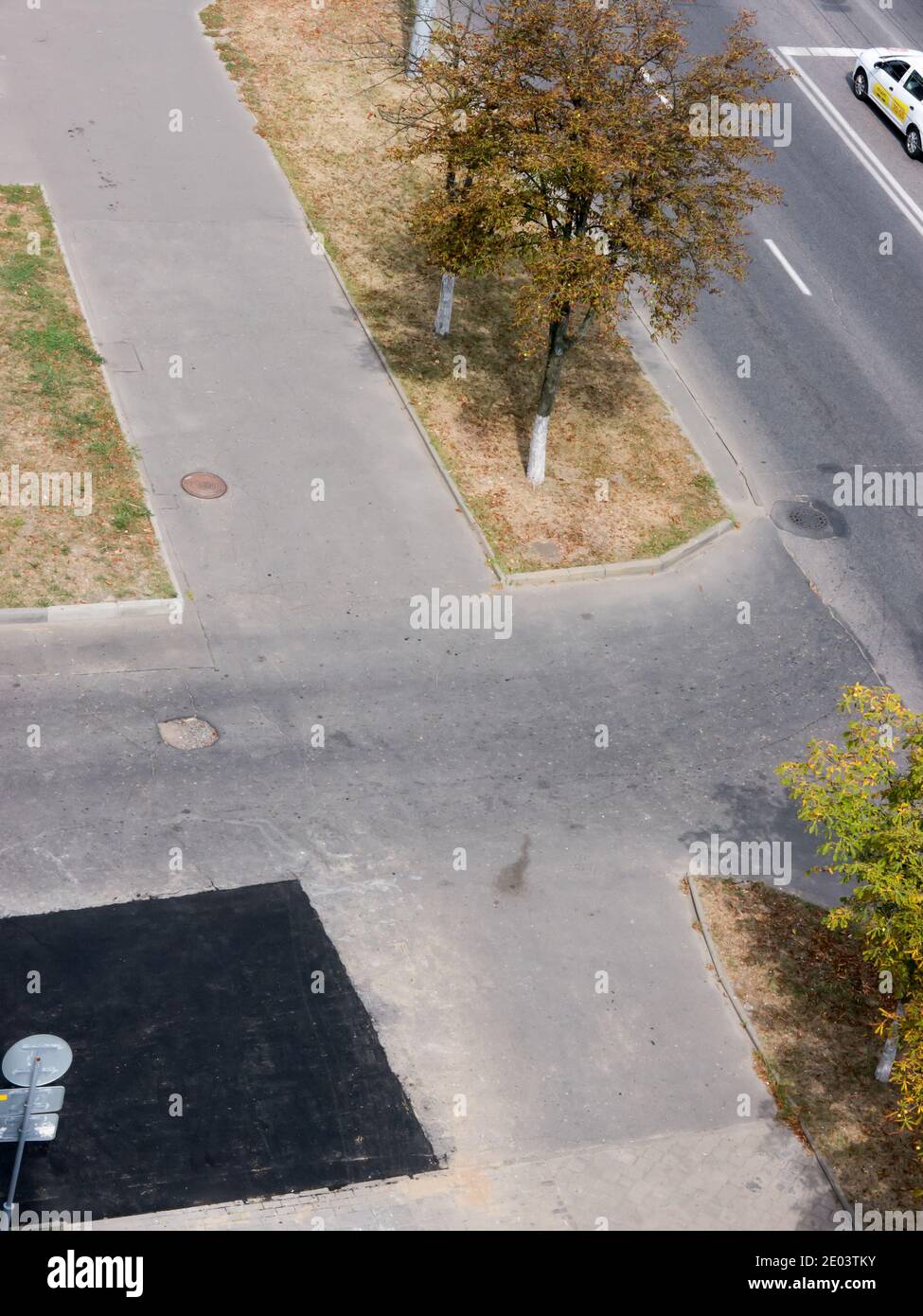 The Architecture backgrounds and objects. Sidewalk. Road repair. View ...