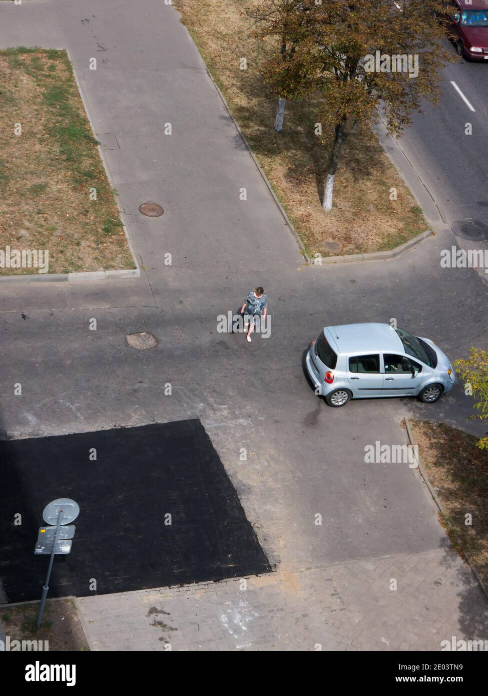 The Architecture backgrounds and objects. Sidewalk. Road repair. View ...