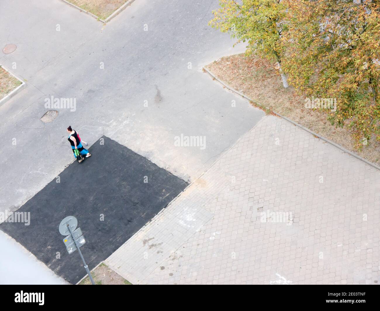 The Architecture backgrounds and objects. Sidewalk. Road repair. View ...