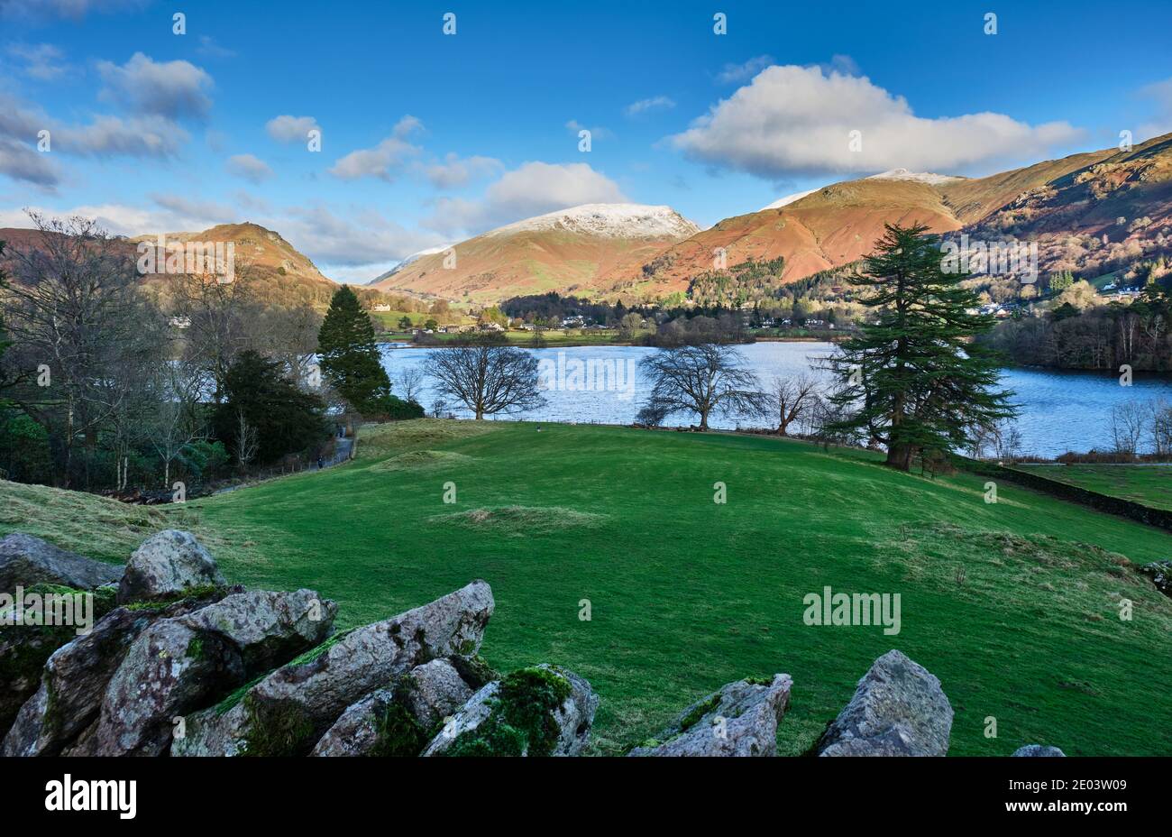 Snow on Seat Sandle at Grasmere, Lake District, Cumbria Stock Photo - Alamy