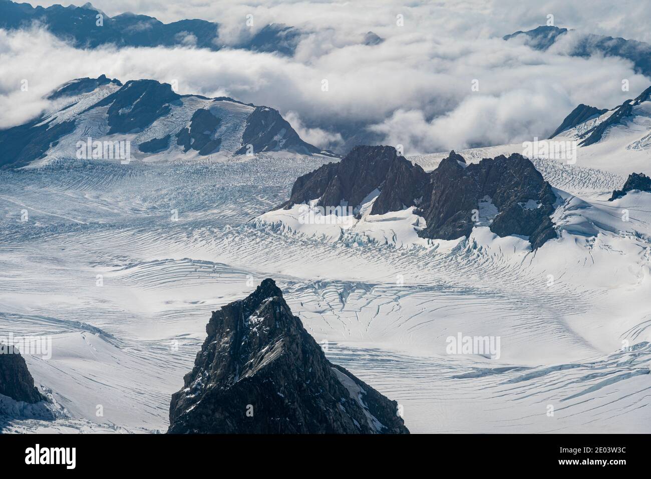 Aerial view mount cook glacier hi-res stock photography and images - Alamy