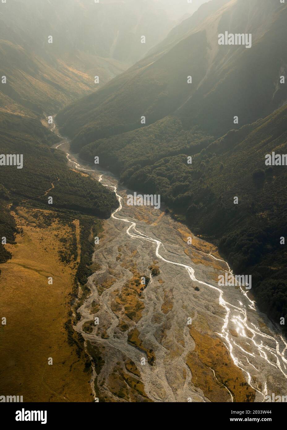 River flowing through a valley, Aoraki / Mount Cook National Park ...