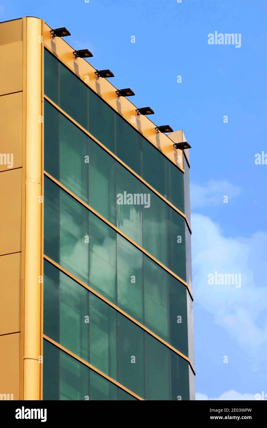 Green and yellow modern building Stock Photo - Alamy