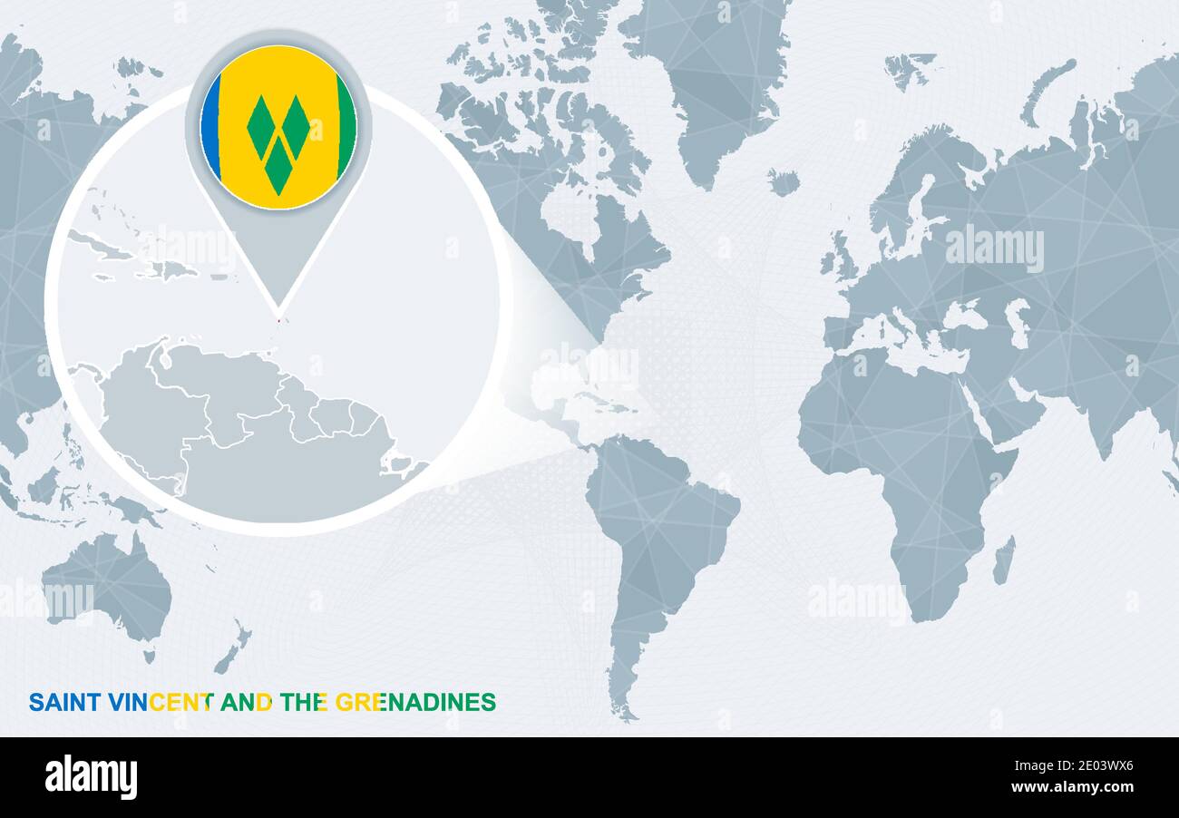 Saint vincent and the grenadines magnified map Stock Vector Images - Alamy