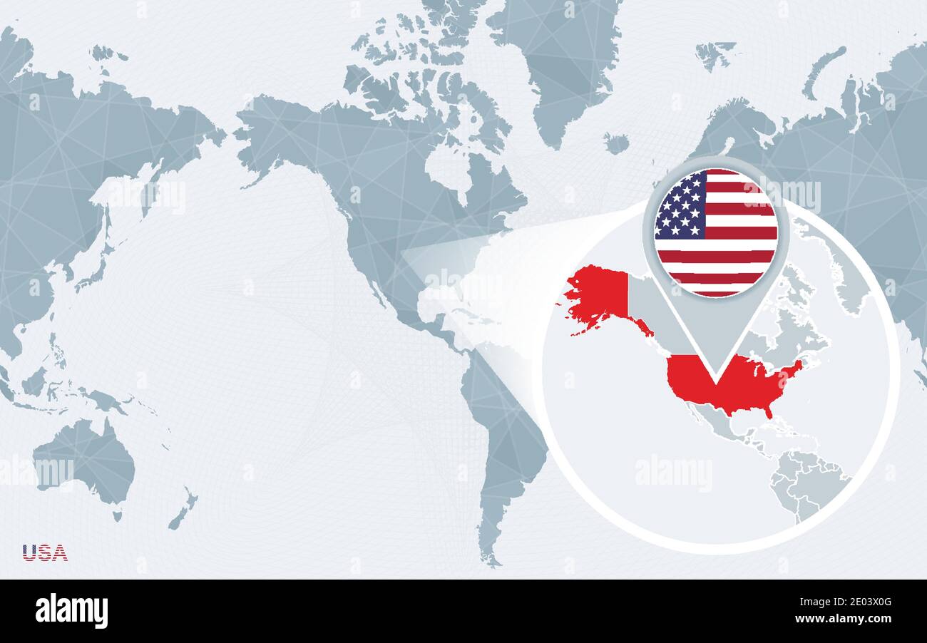 Usa centered world map hi-res stock photography and images - Alamy