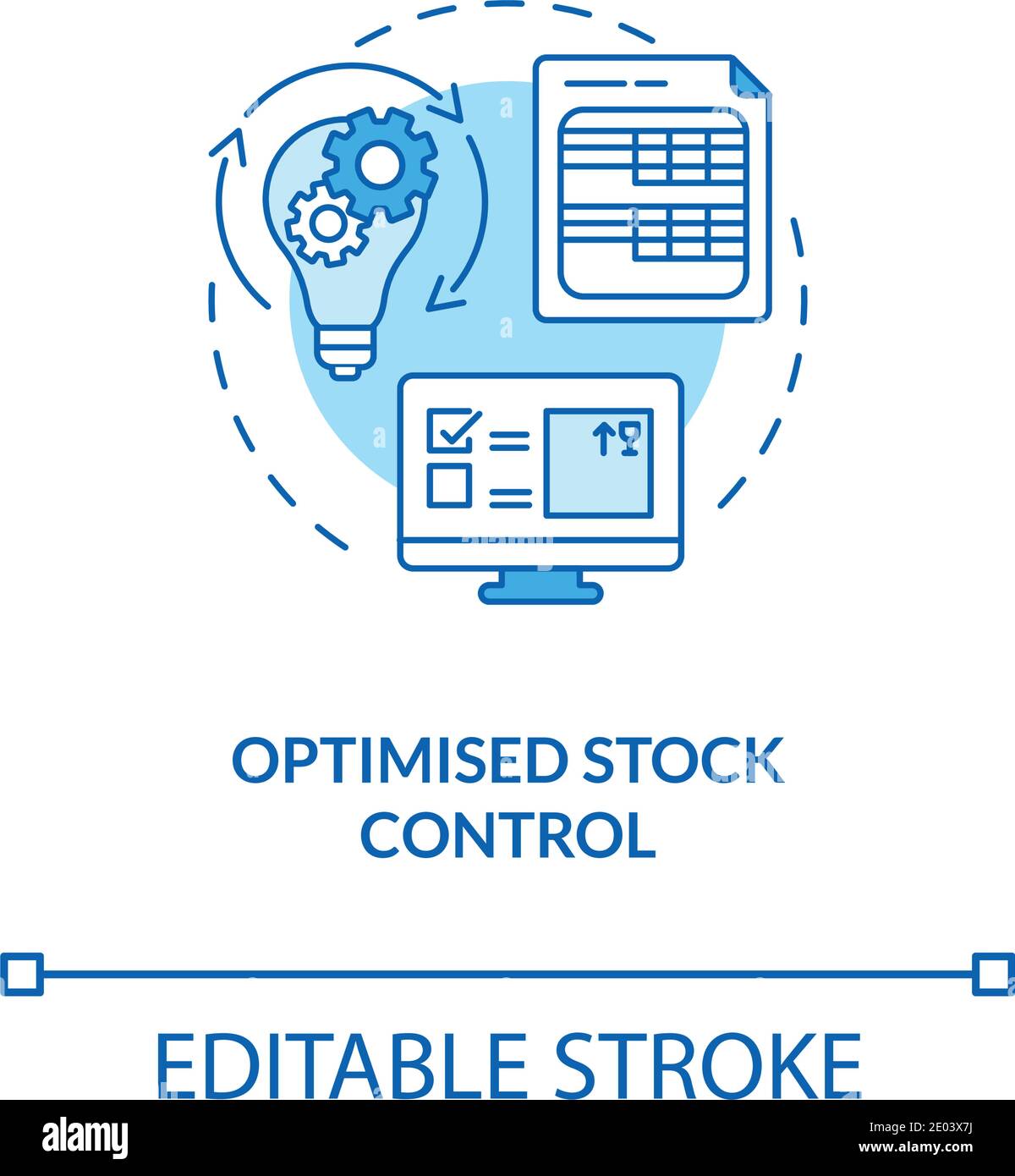 Optimised stock control concept icon Stock Vector Image & Art - Alamy
