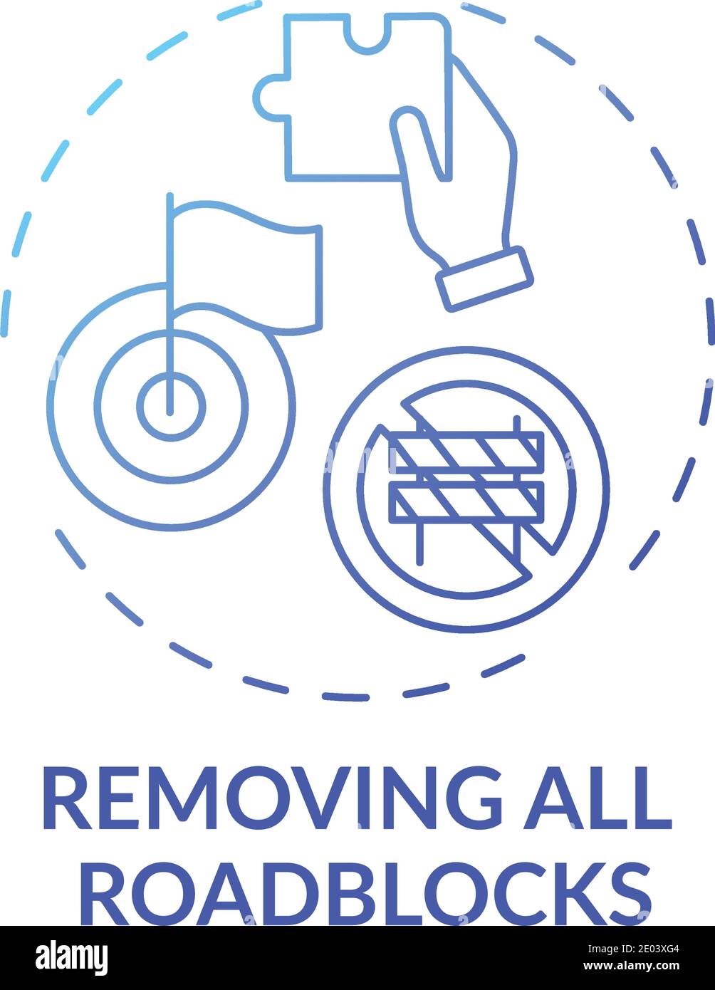 Removing all roadblocks concept icon Stock Vector Image & Art - Alamy