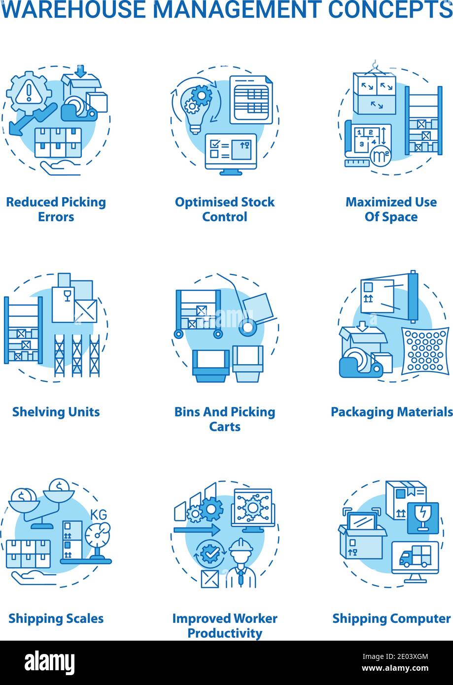Warehouse management concept icons set Stock Vector Image & Art - Alamy