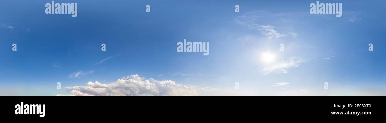Blue sky with light clouds Seamless panorama in spherical ...