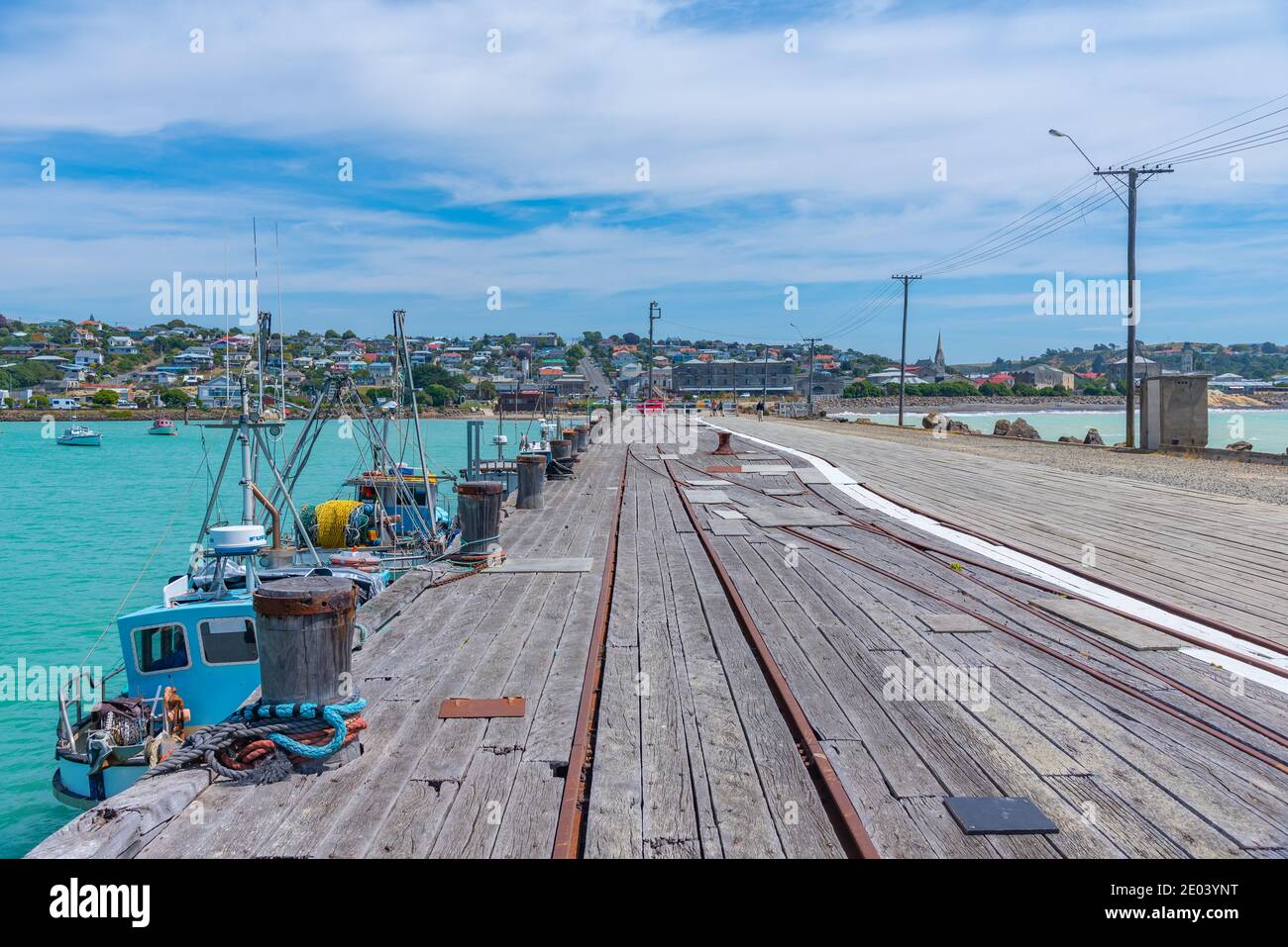 Wooden pier at port of Oamaru, New Zealand Stock Photo - Alamy