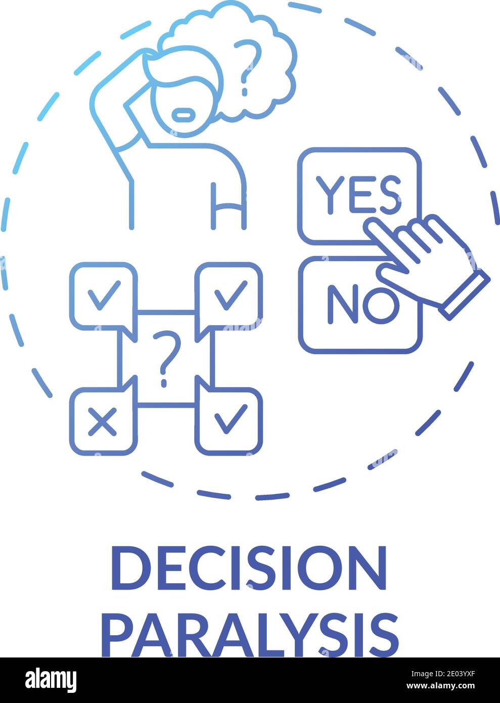 Decision paralysis concept icon Stock Vector Image & Art - Alamy
