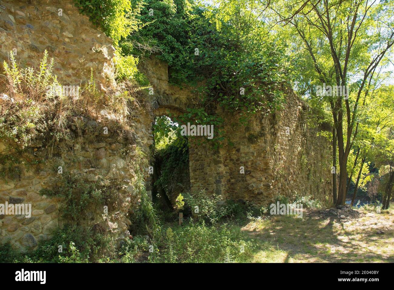 The ruins of the 15th century fortified walls which once surrounded the ...