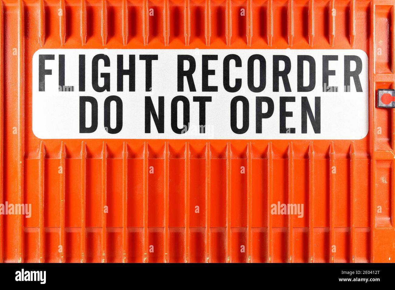 sidewall of flight data recorder from aircraft Stock Photo - Alamy