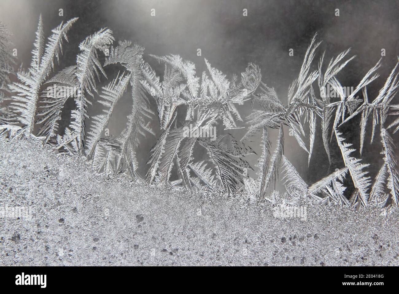 winter ice patterns on window Stock Photo - Alamy