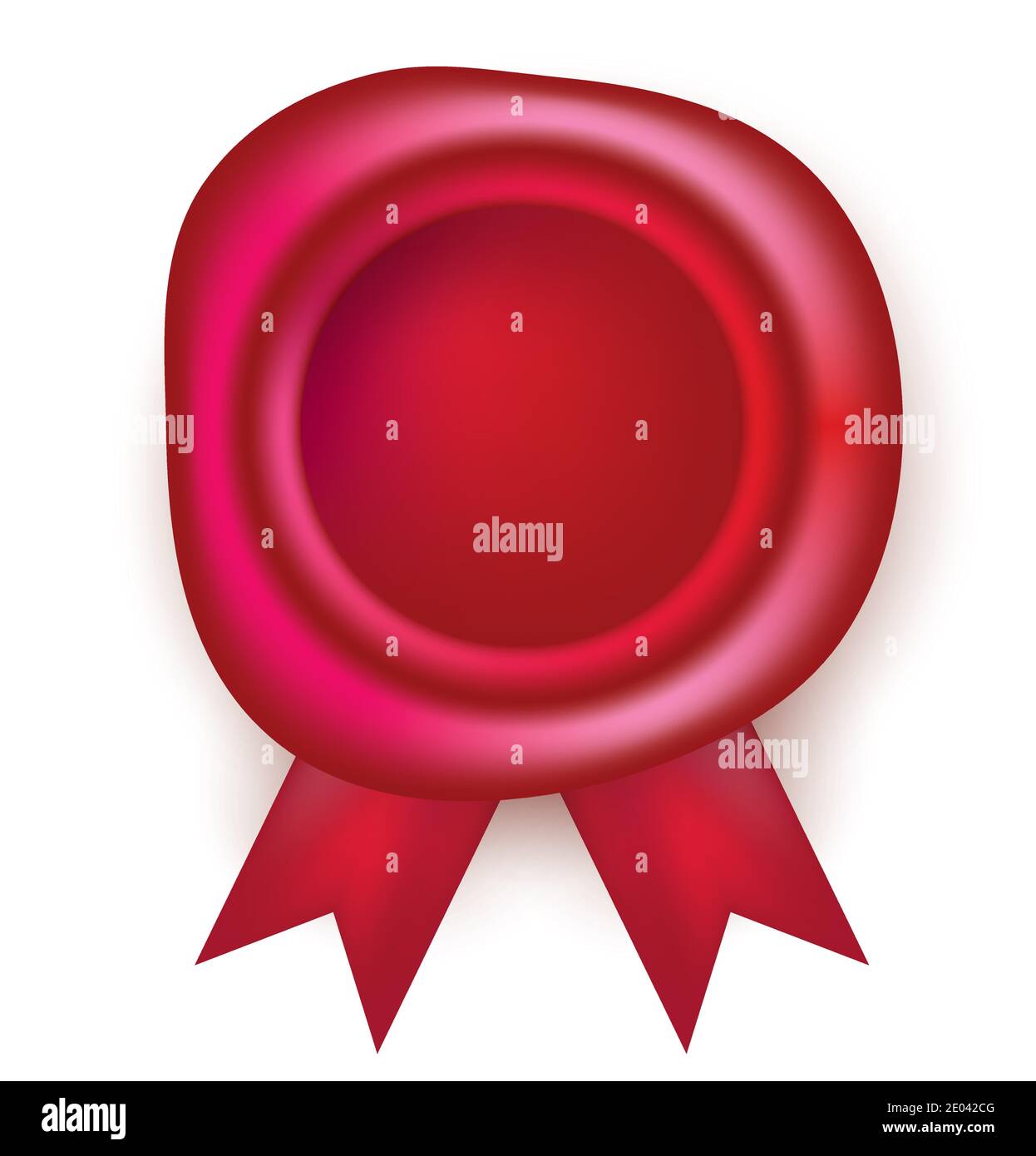 Red Wax Seal with Ribbons Isolated on White Background. Vector ...