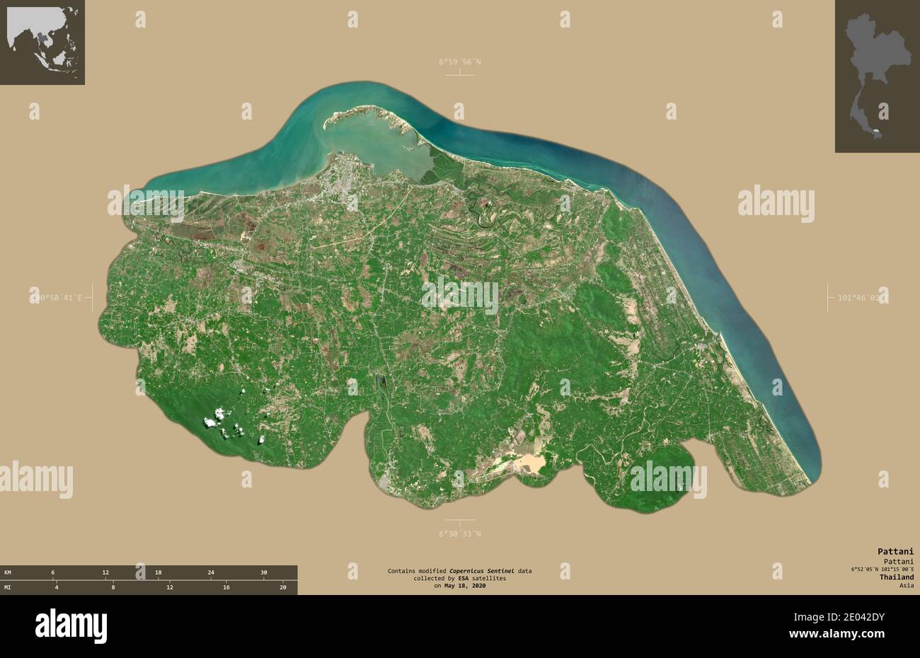 Pattani outline map hi-res stock photography and images - Alamy