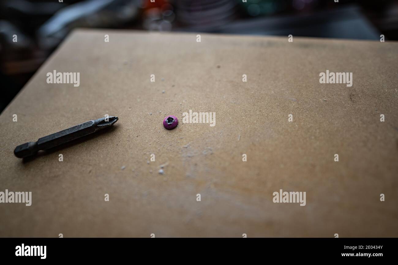 Damaged screw head caused by using the wrong bit and speed to install ...